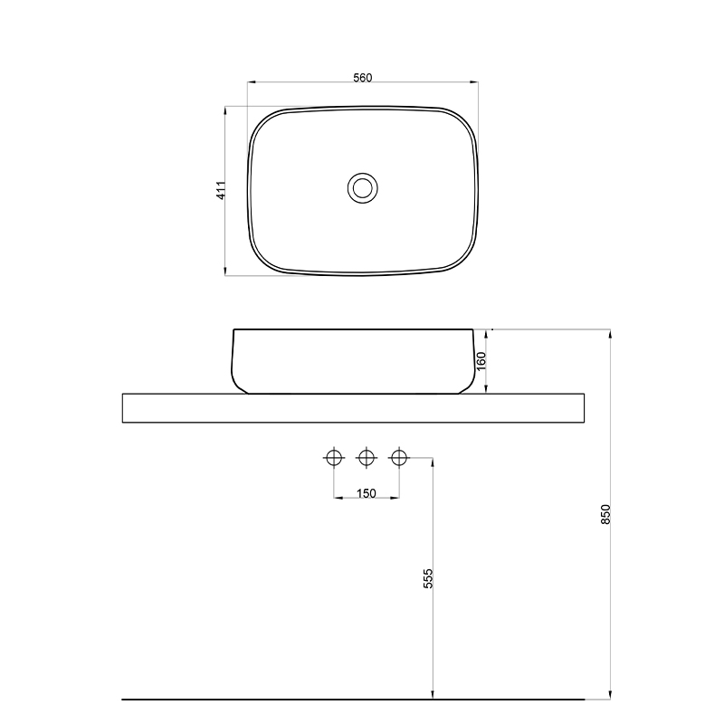 Night tezgah üstü Lavabo ART.L.009 - Newarc